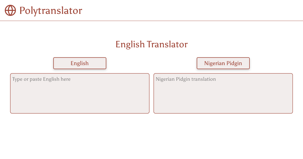 Nigerian Pidgin Translator